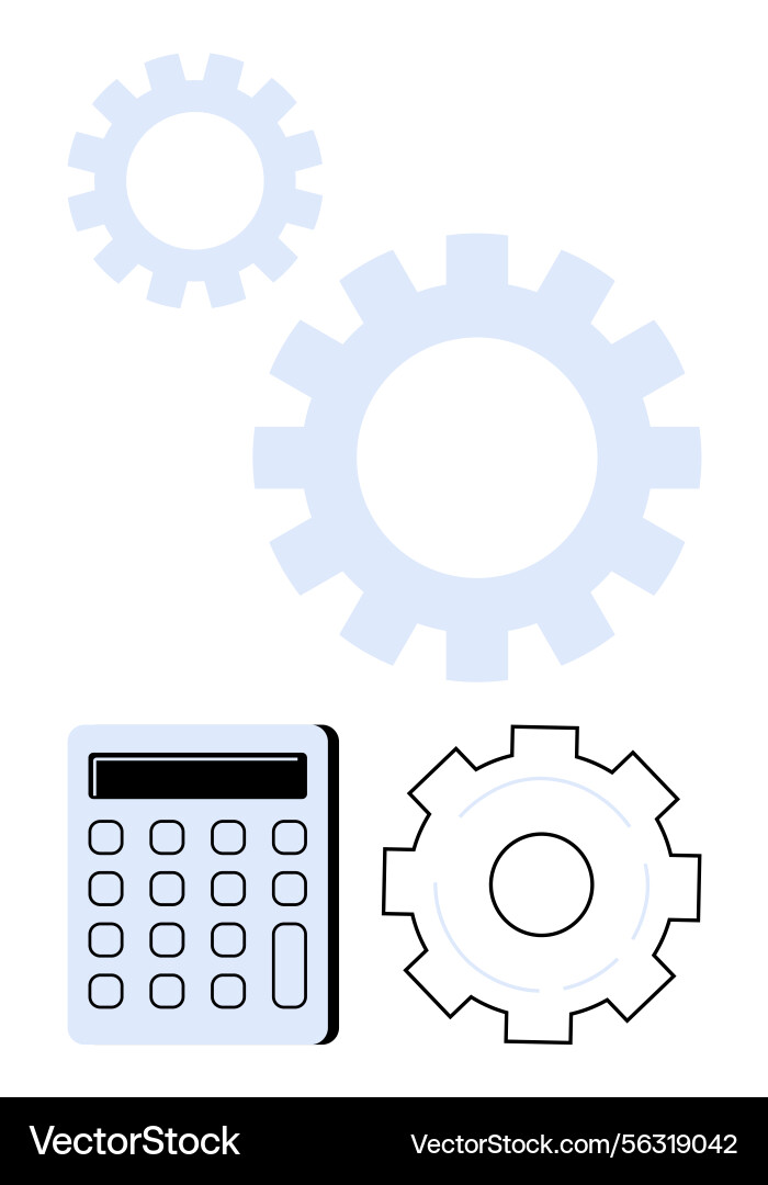 Financial Gears & Calculator Royalty Free Vector Image