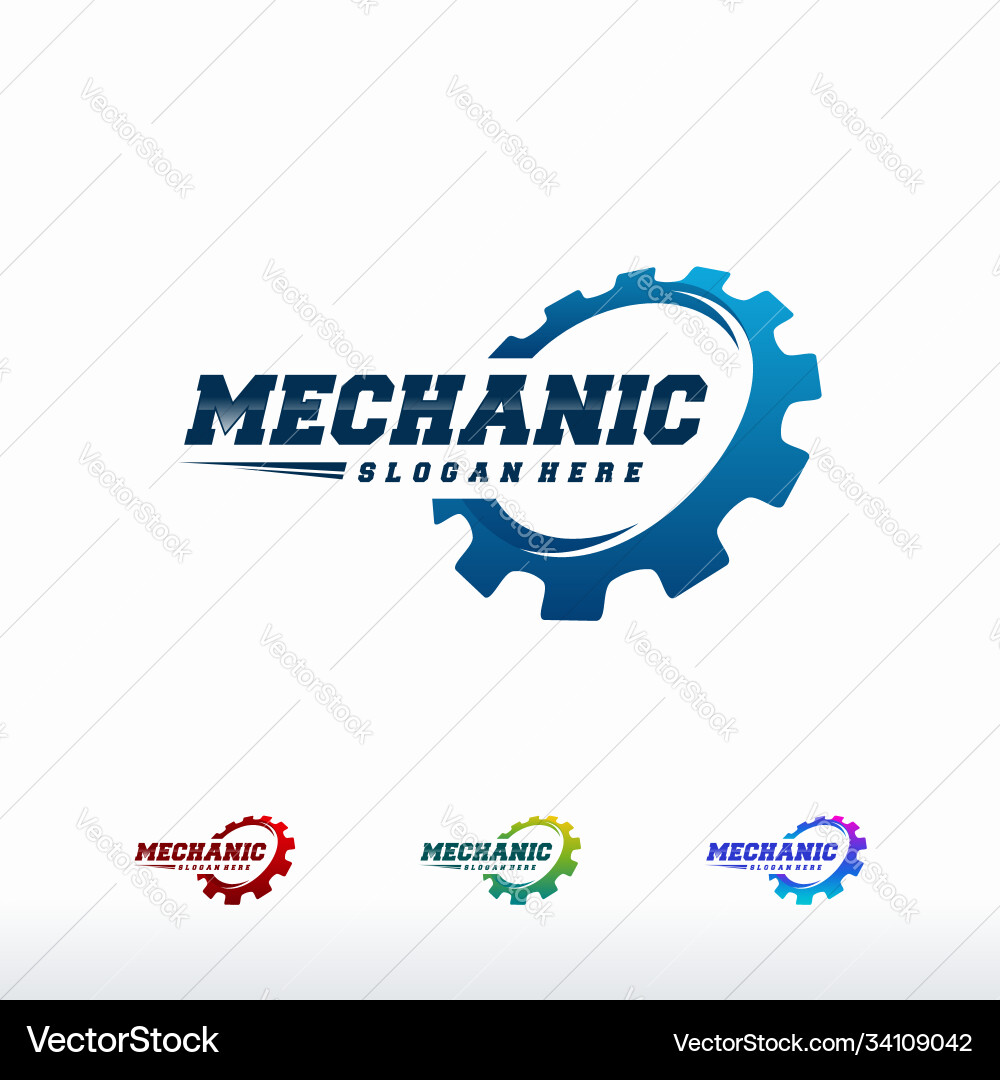Gear logo designs template mechanic symbol Vector Image