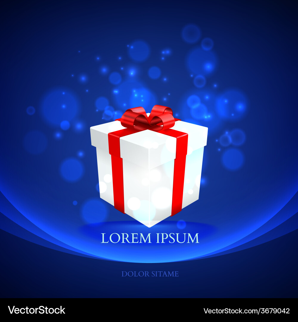 Gift box with magic particles background Vector Image
