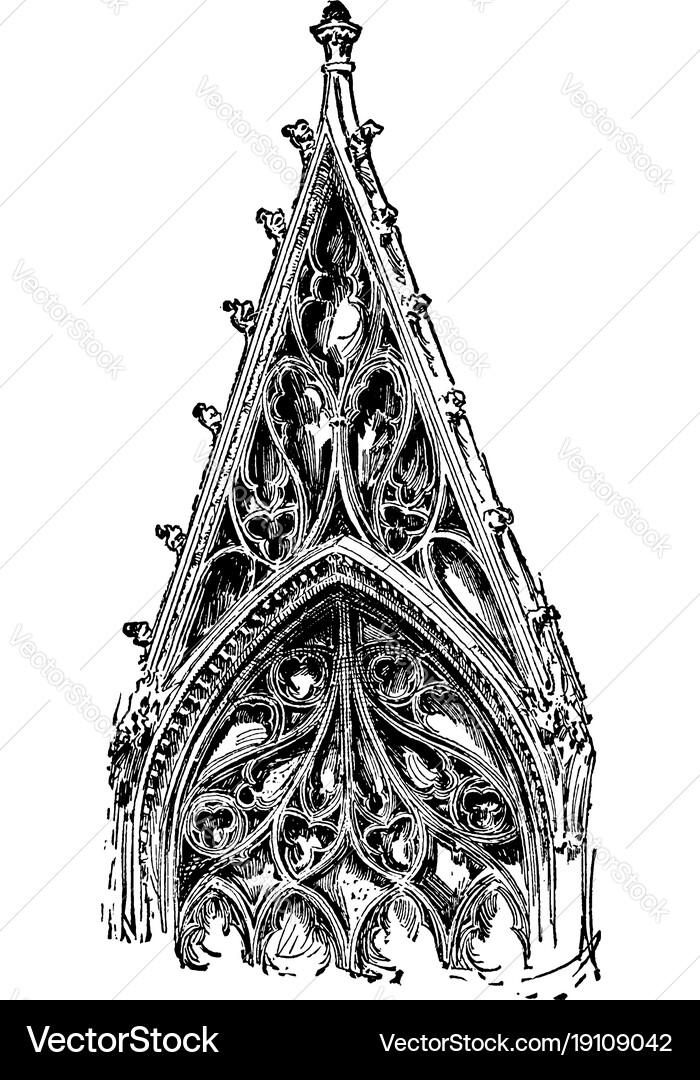Gothic Window Tracery Engraving – Royalty-Free Vector | VectorStock