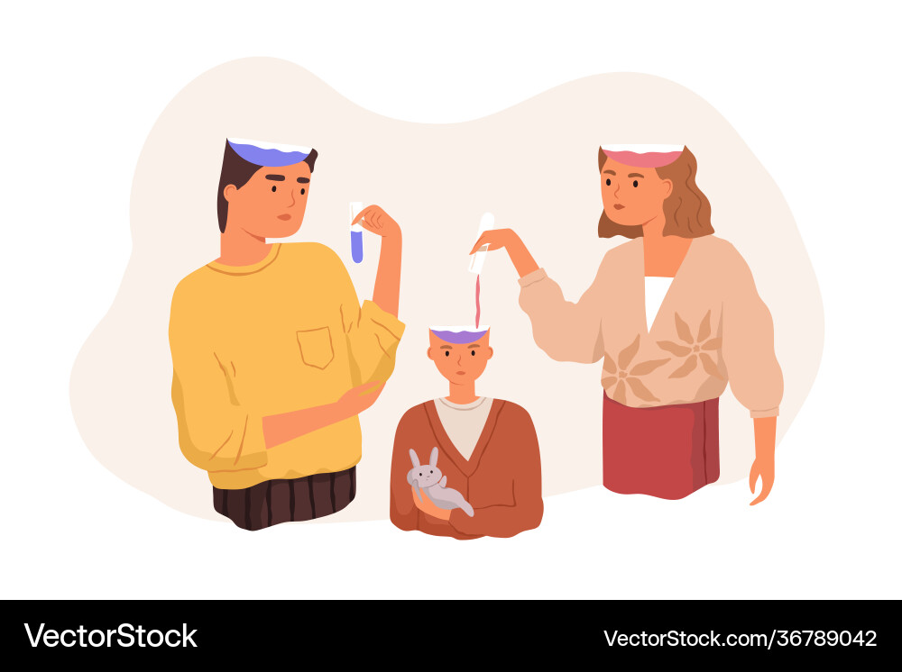 Influence adults and parents on child Royalty Free Vector