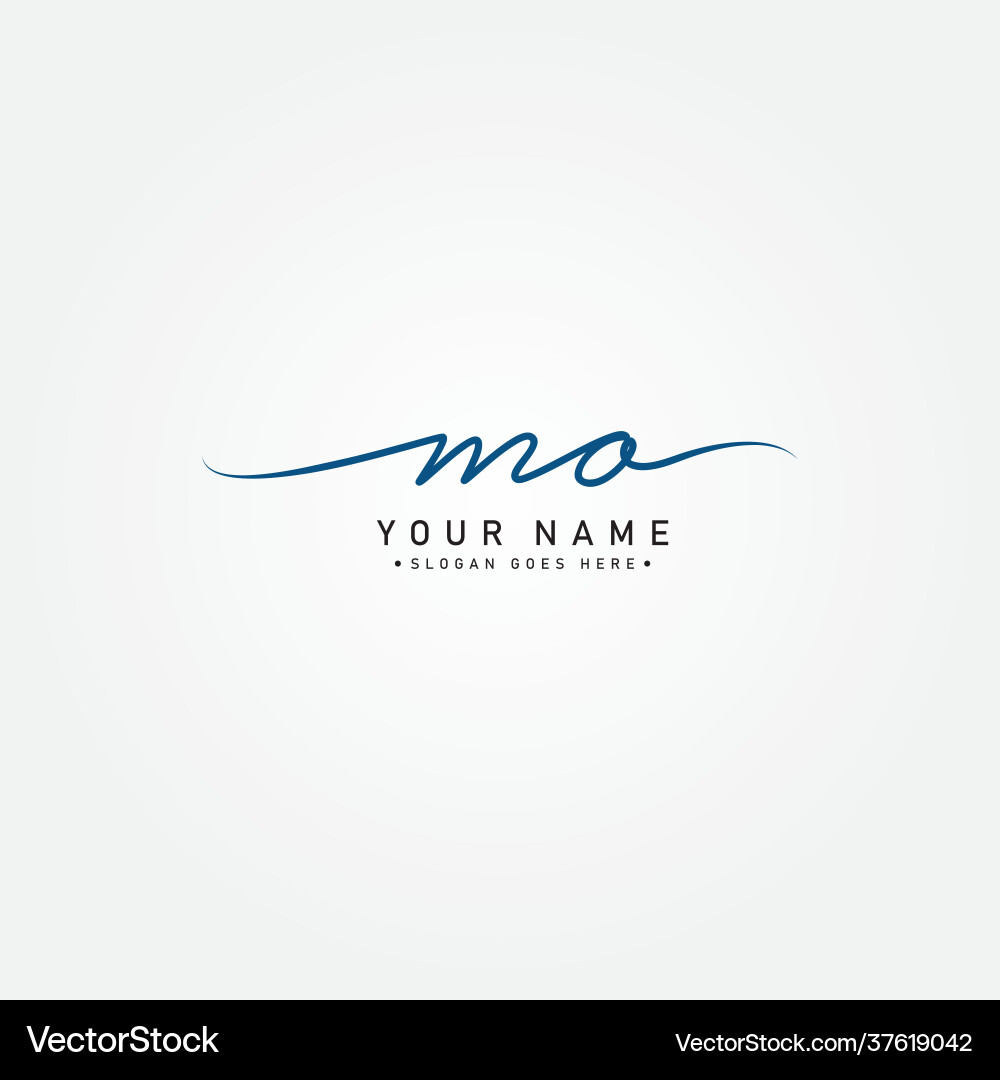 Initial letter mo logo - handwritten signature Vector Image