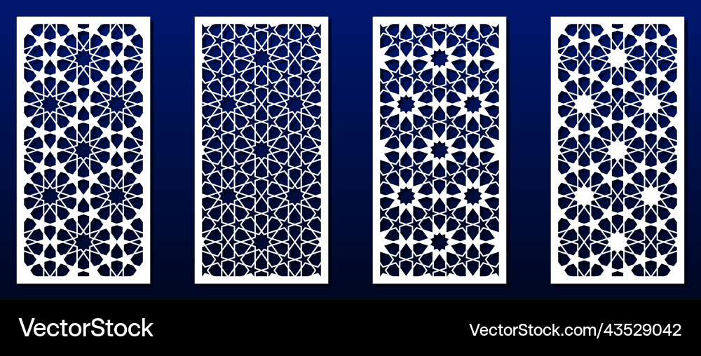 Laser cut panels islamic arabian design pattern Vector Image