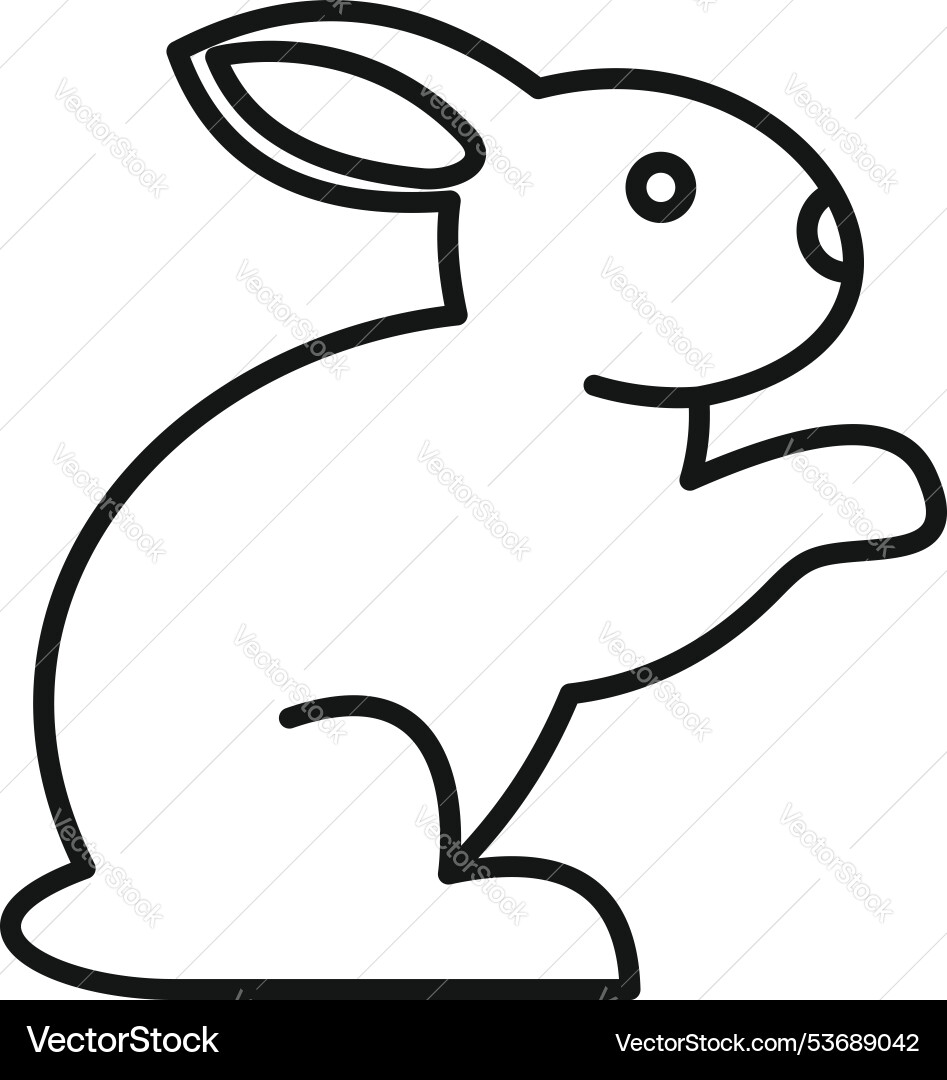 Line art of a cute bunny Royalty Free Vector Image