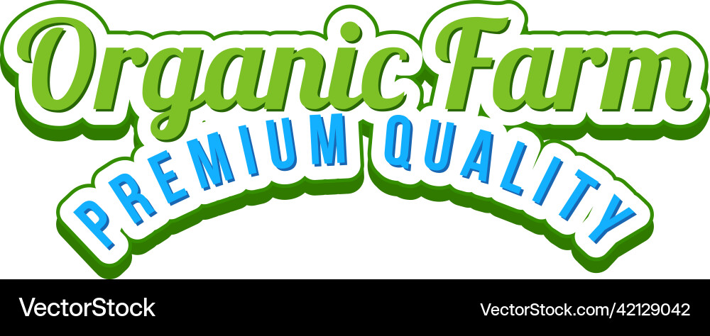 Logo design with word organic farm Royalty Free Vector Image