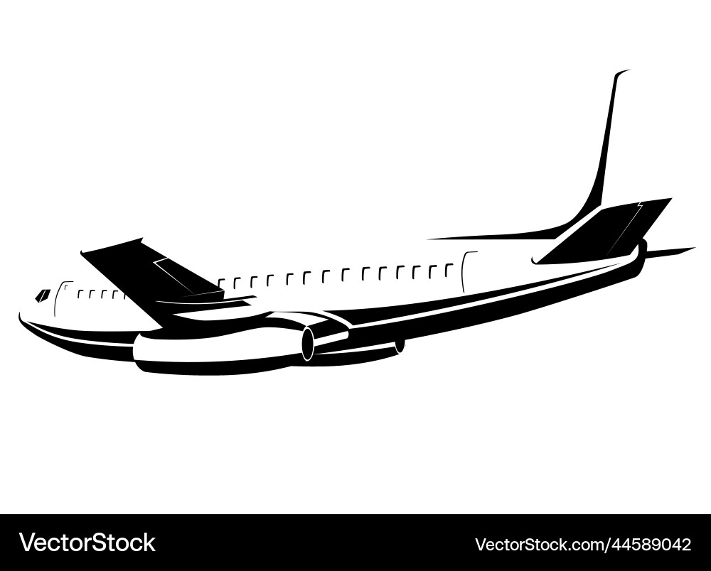 Retro Jet Airplane Side View Royalty Free Vector Image