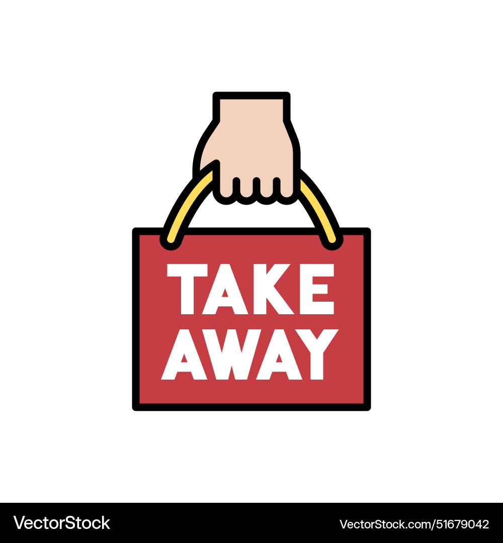 Takeout oder Takeaway-Essen-Symbol Lizenzfreies Vektorbild