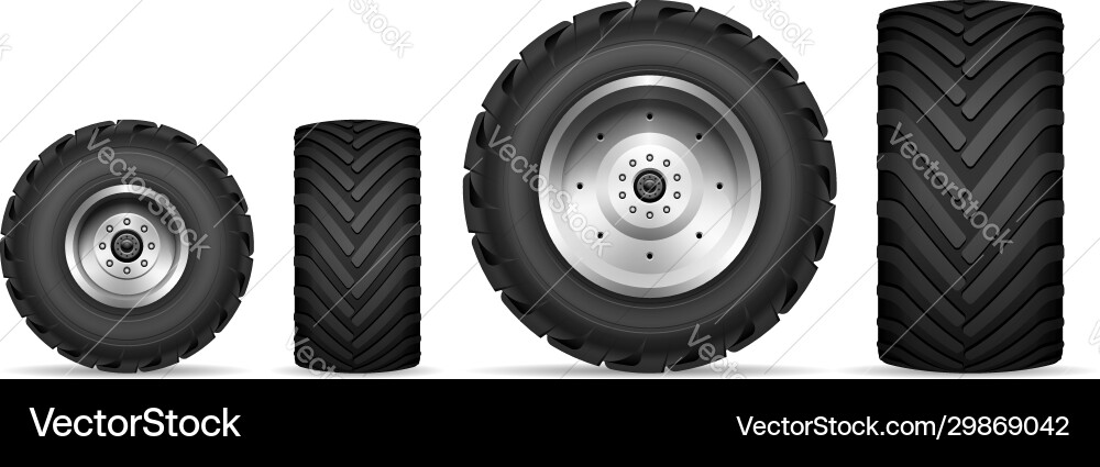 Truck and tractor wheels set Royalty Free Vector Image