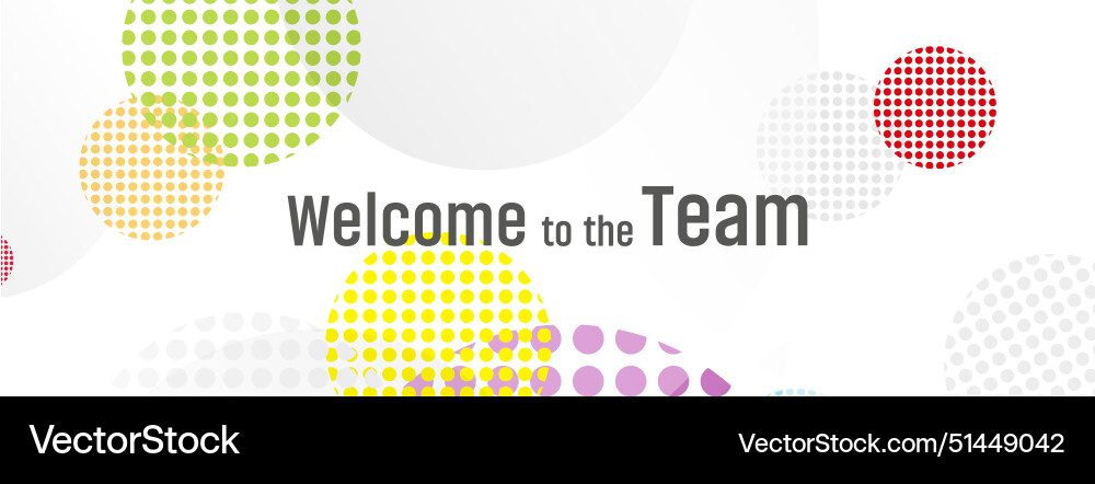 Welcome to the team on white background Royalty Free Vector