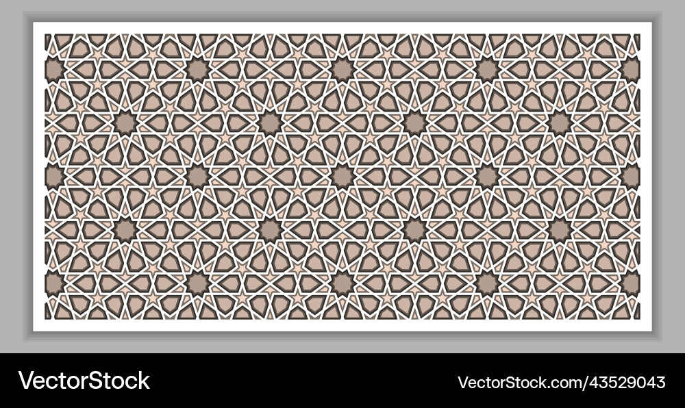 3d papercut or laser cut panel islamic arabian Vector Image