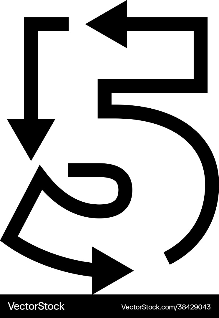 5 five number recycle logo icon Royalty Free Vector Image