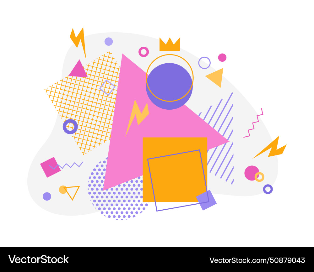 Abstract set of colored geometric shapes Vector Image