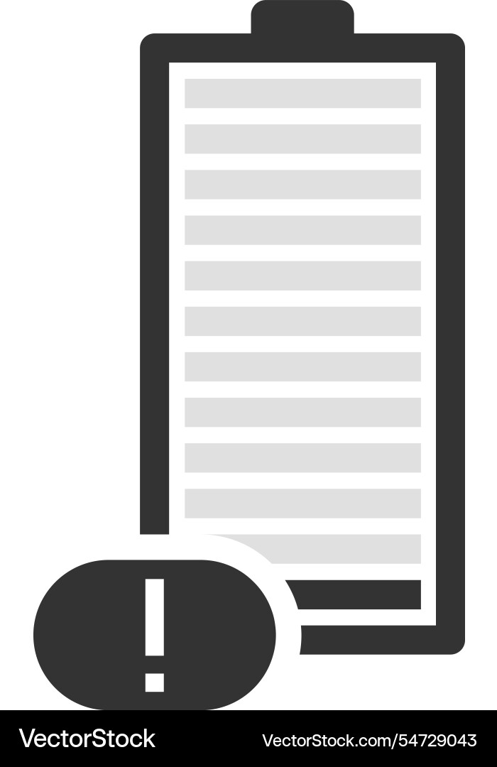 Battery icon depicting low power Royalty Free Vector Image