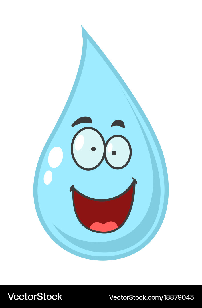 Cartoon of water drop Royalty Free Vector Image
