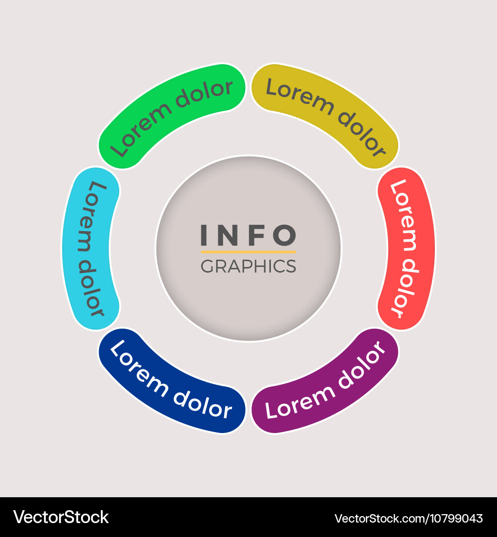 Chart with 6 parts Royalty Free Vector Image - VectorStock