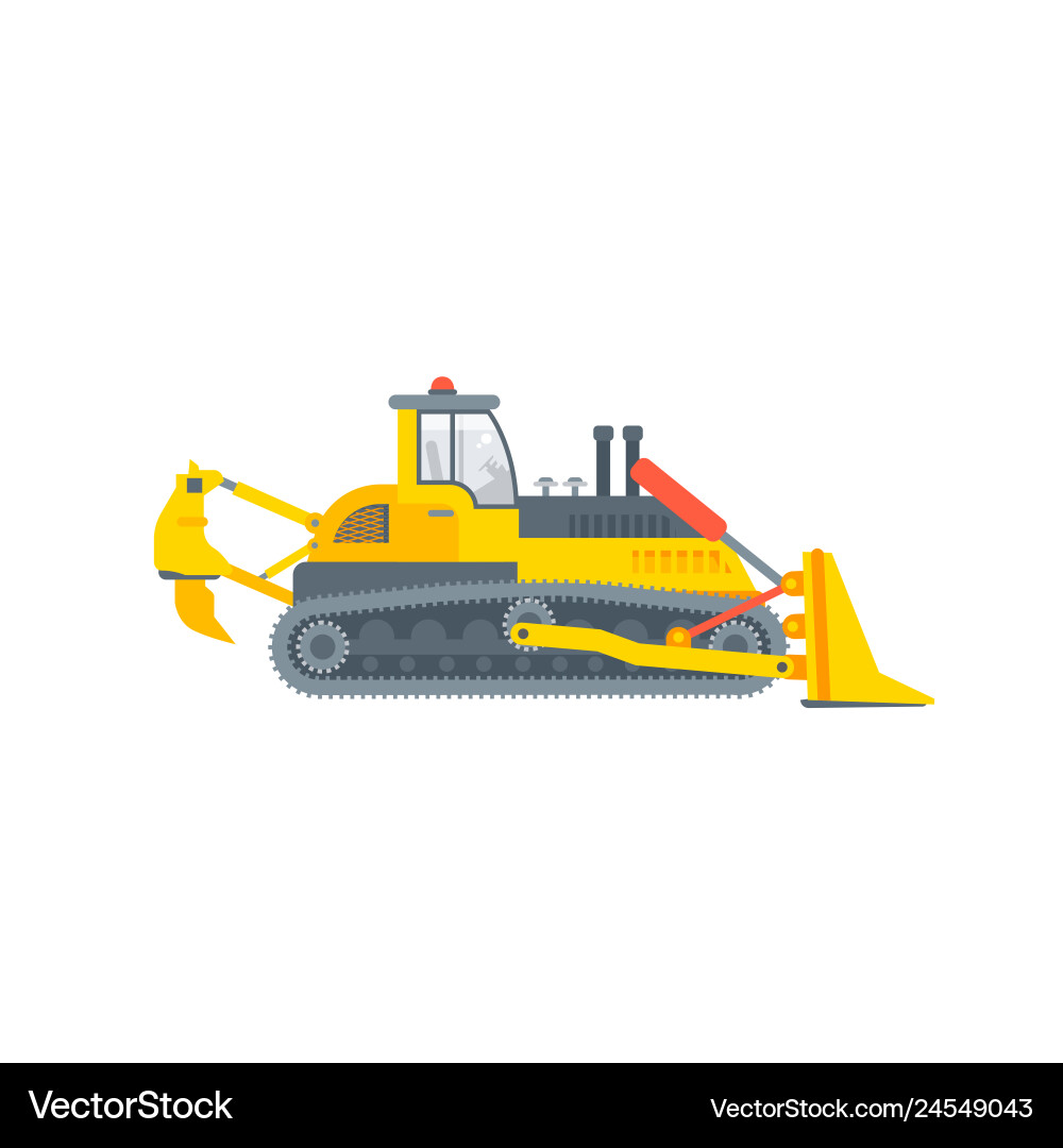 Crawler or caterpillar bulldozer side view Vector Image