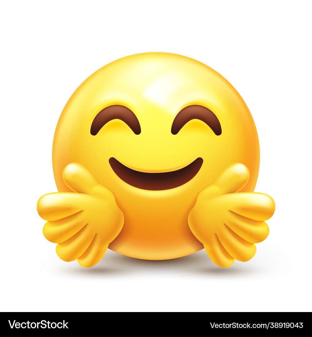 Hugging Face Emoji Royalty Free Vector Image - VectorStock