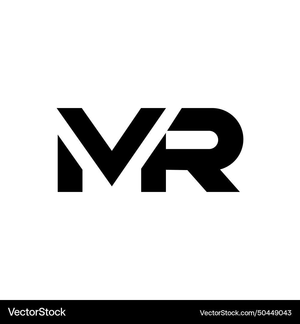 Letter mr modern unique new shapes alphabet Vector Image