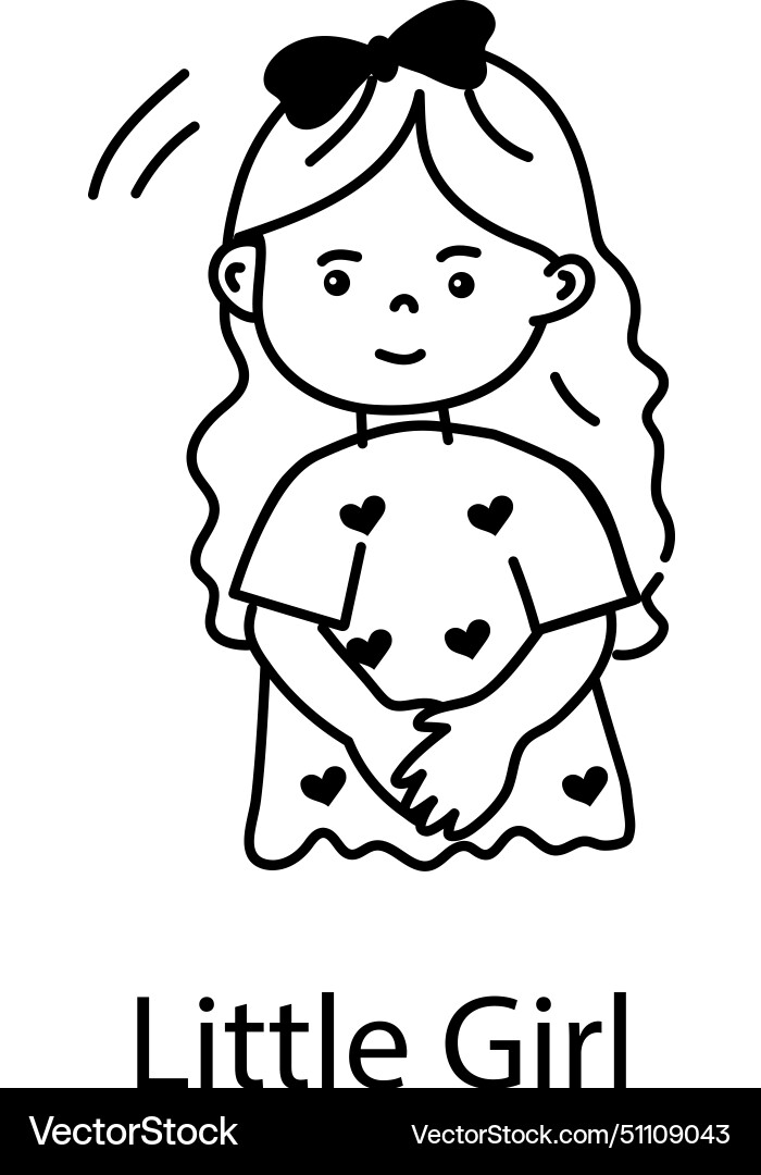 Little girl Royalty Free Vector Image - VectorStock