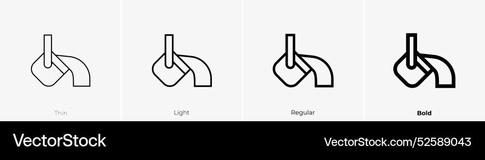 Melt icon thin light regular and bold style Vector Image