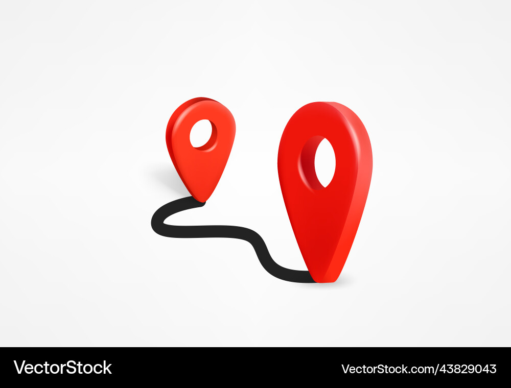 Way concept with map pins 3d Royalty Free Vector Image