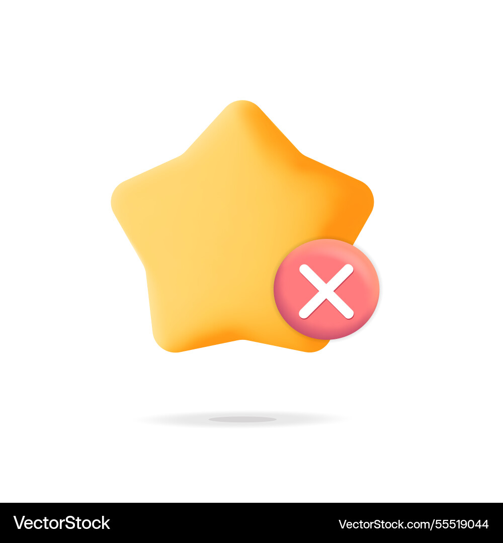 3d realistic render favorite symbol bookmark sign Vector Image