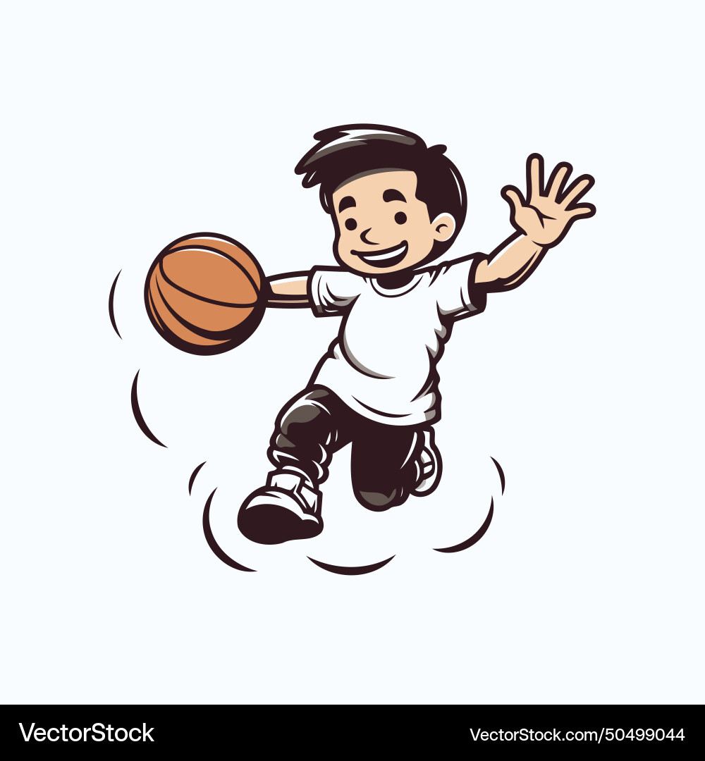 Basketball player jumping with ball Royalty Free Vector