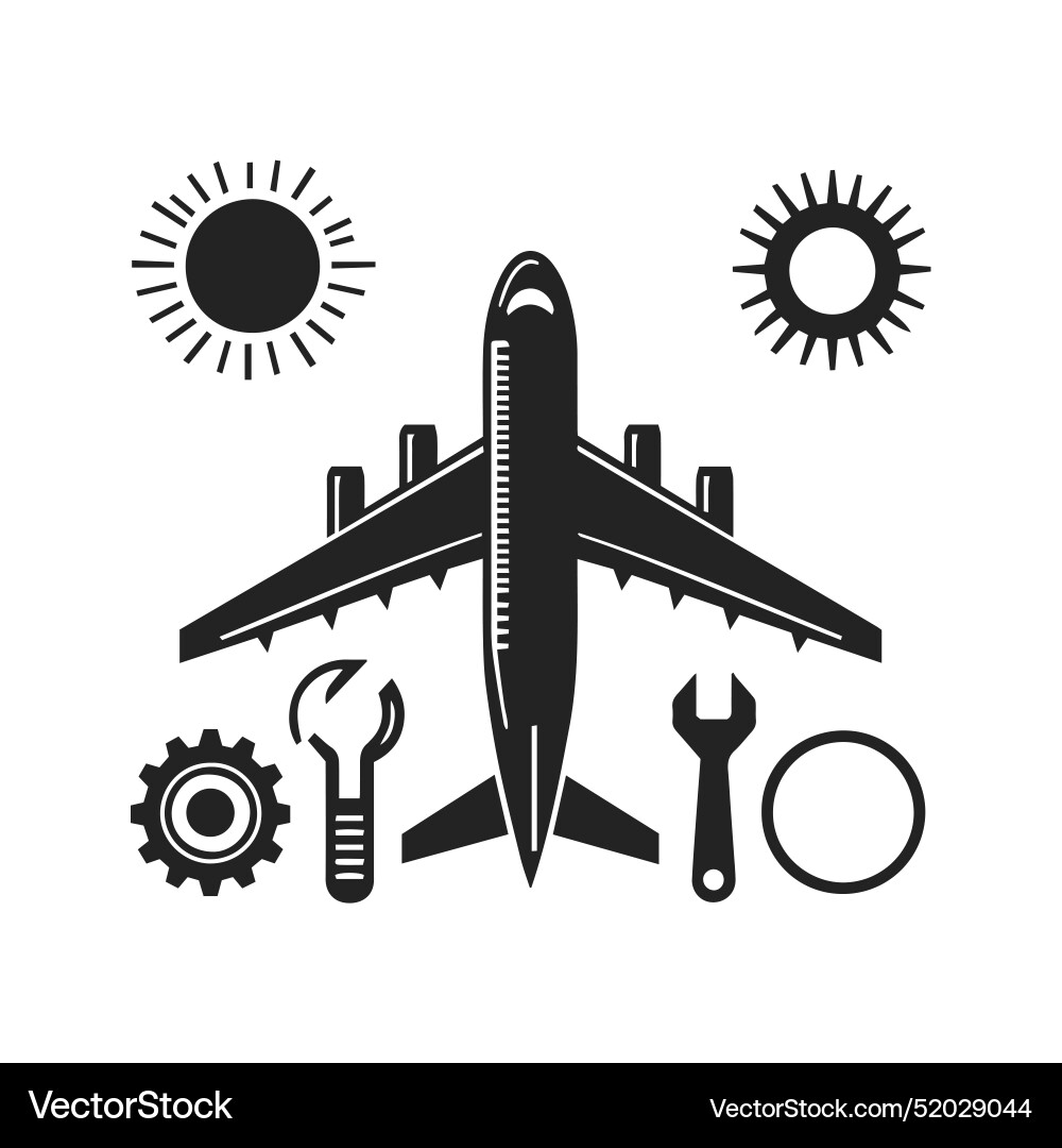 Commercial airplane flying icon isolated on white Vector Image