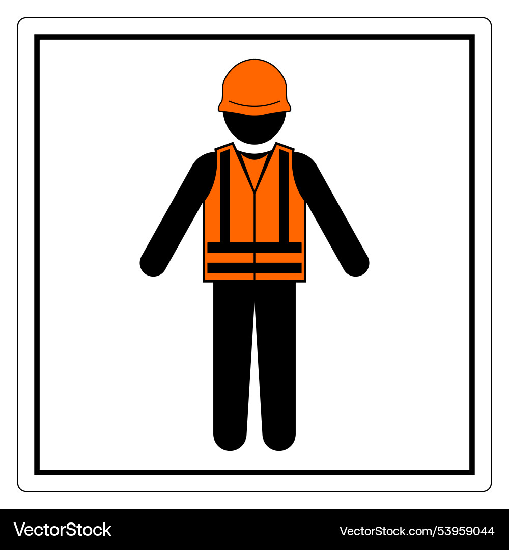 Construction worker safety symbol graphic Vector Image