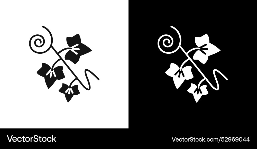 English ivy icon flat fill set collection Vector Image