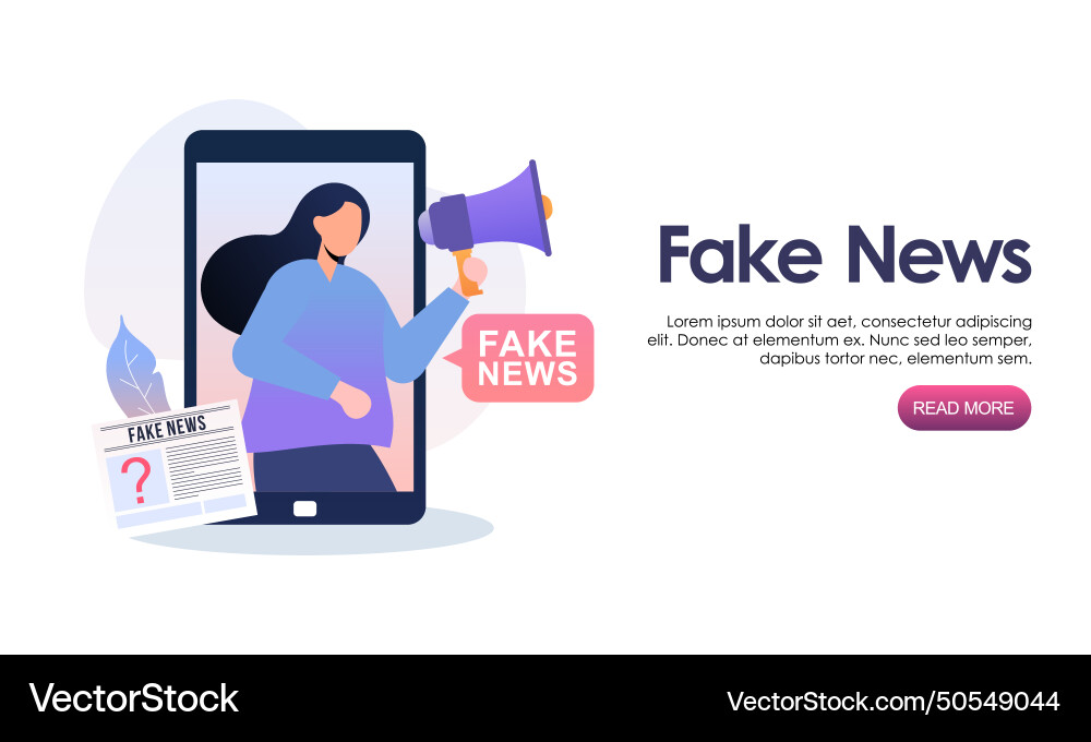 Fake news metaphors mass media propaganda Vector Image