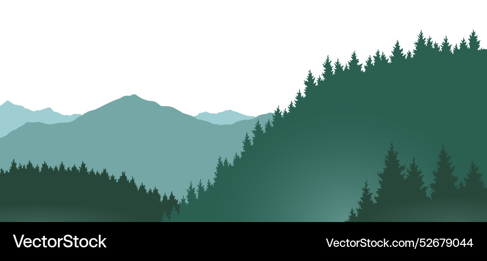 Foggy mountains landscape background smoky Vector Image