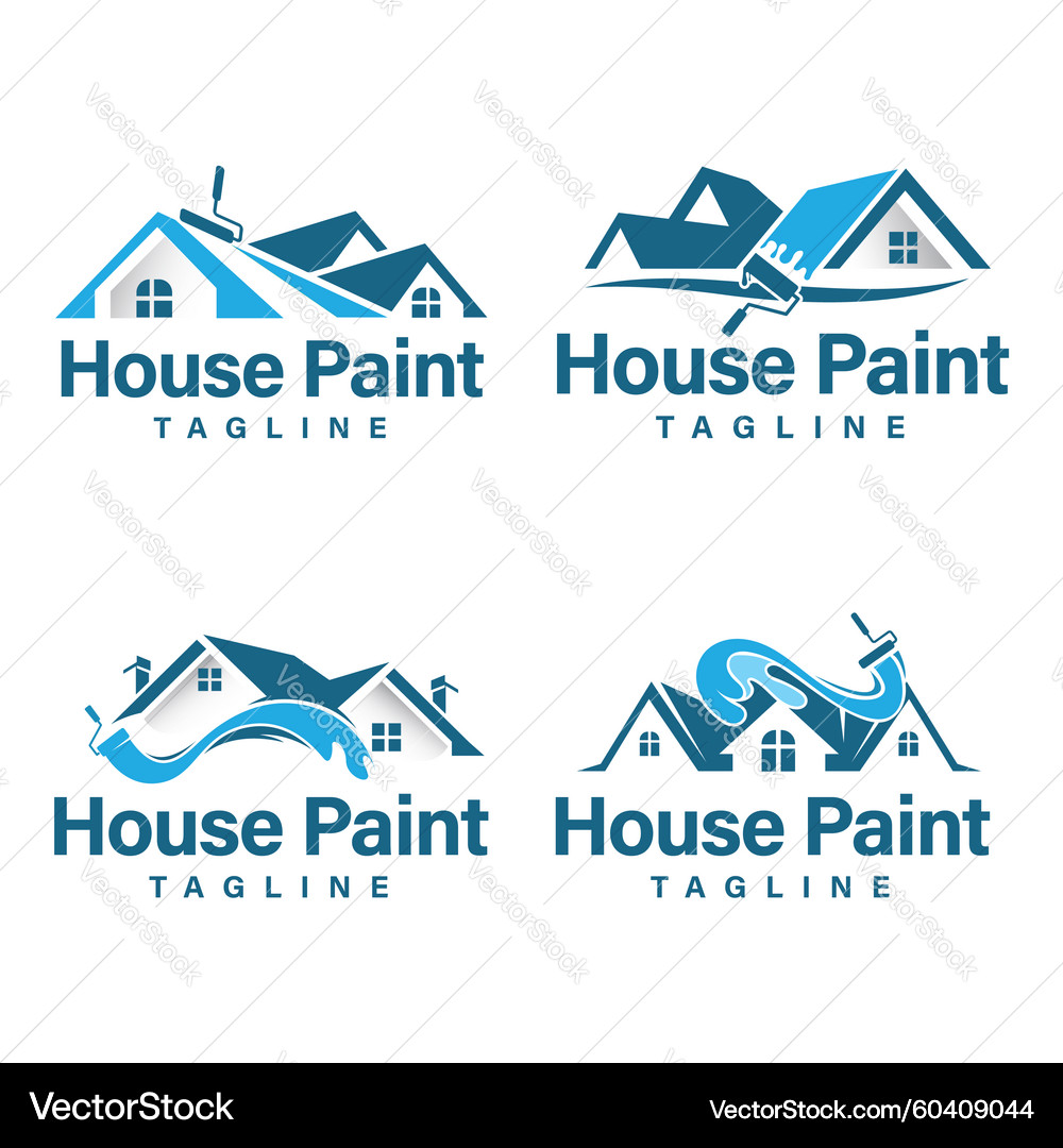 House paint logo design template – Royalty-Free Vector | VectorStock