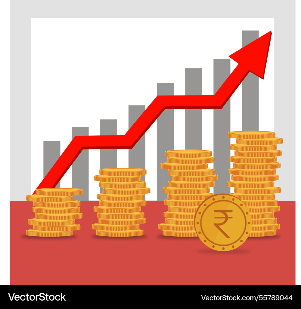 Indian rupee investment concept Royalty Free Vector Image
