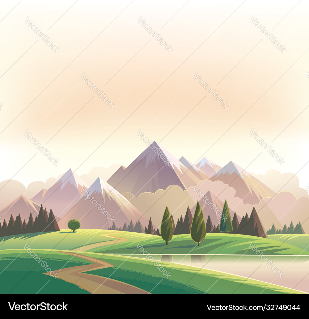 Mountain landscape Royalty Free Vector Image - VectorStock