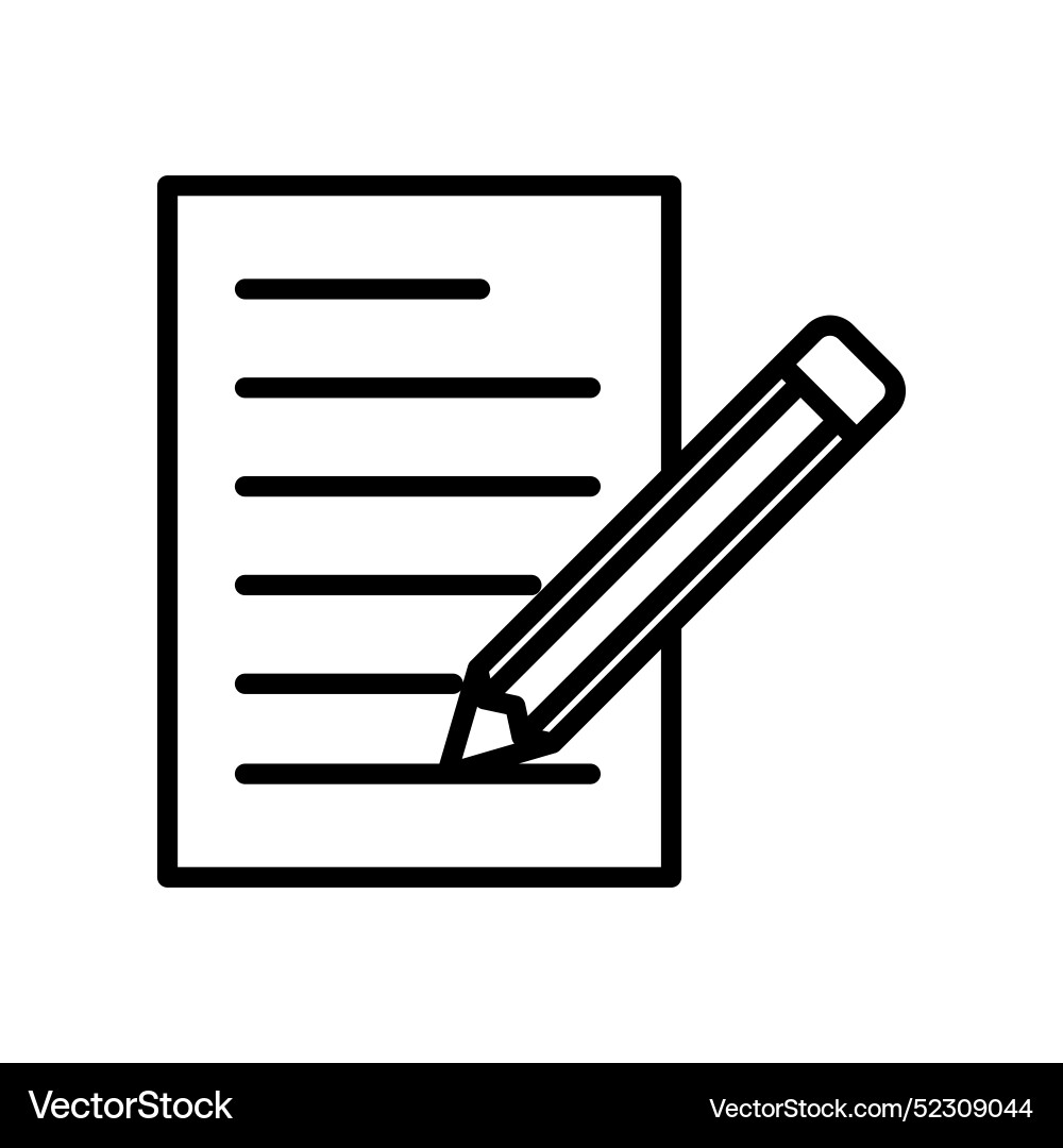 Note icon linear logo mark in black and white Vector Image