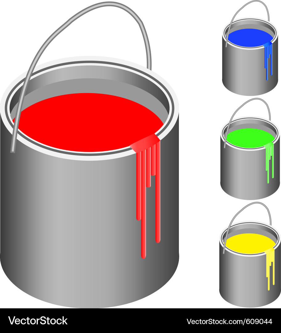 Paint Buckets Royalty Free Vector Image - VectorStock
