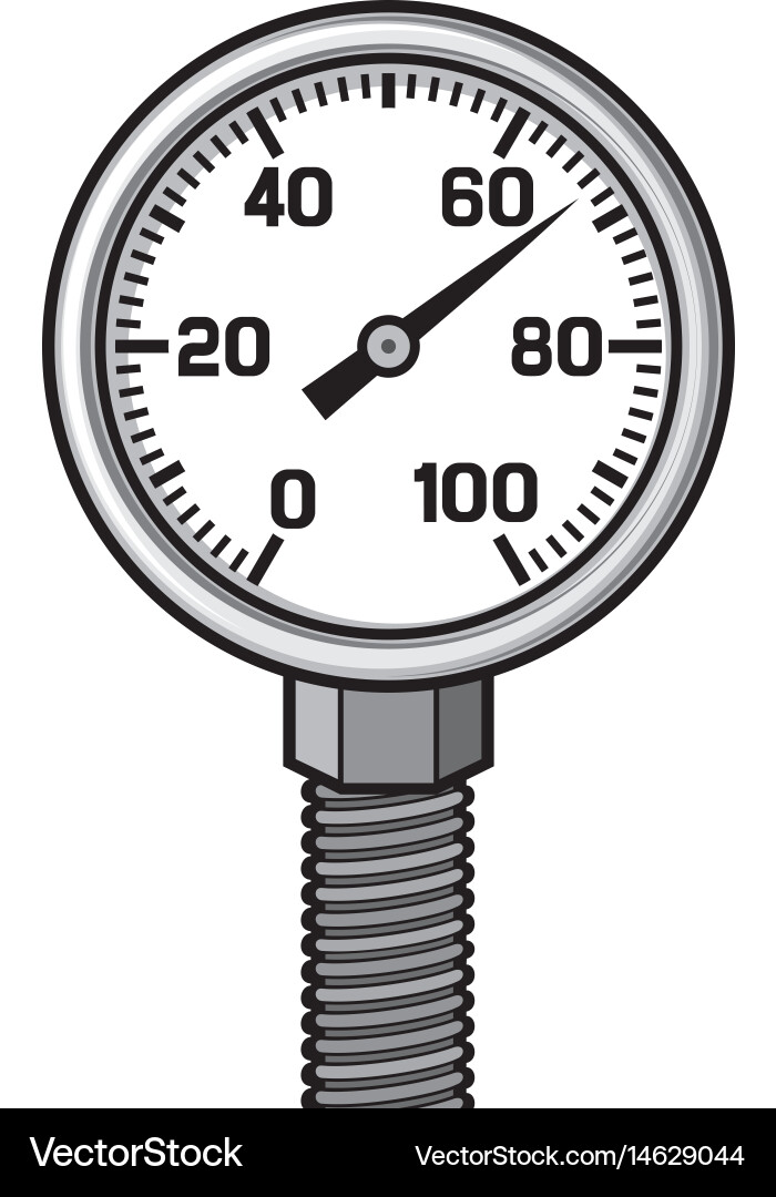 Pressure Gauge Meter - Industrial Measurement Vector Image