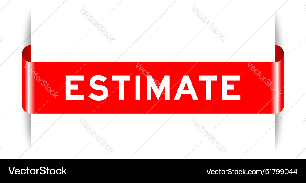 Red Color Inserted Label Banner With Word Vector Image