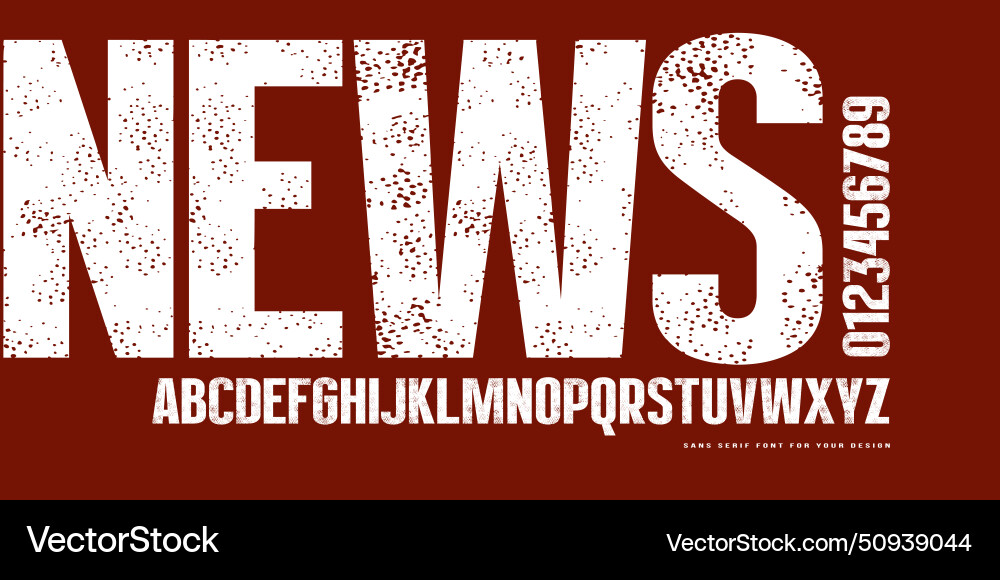 Sans serif font in classic style Royalty Free Vector Image