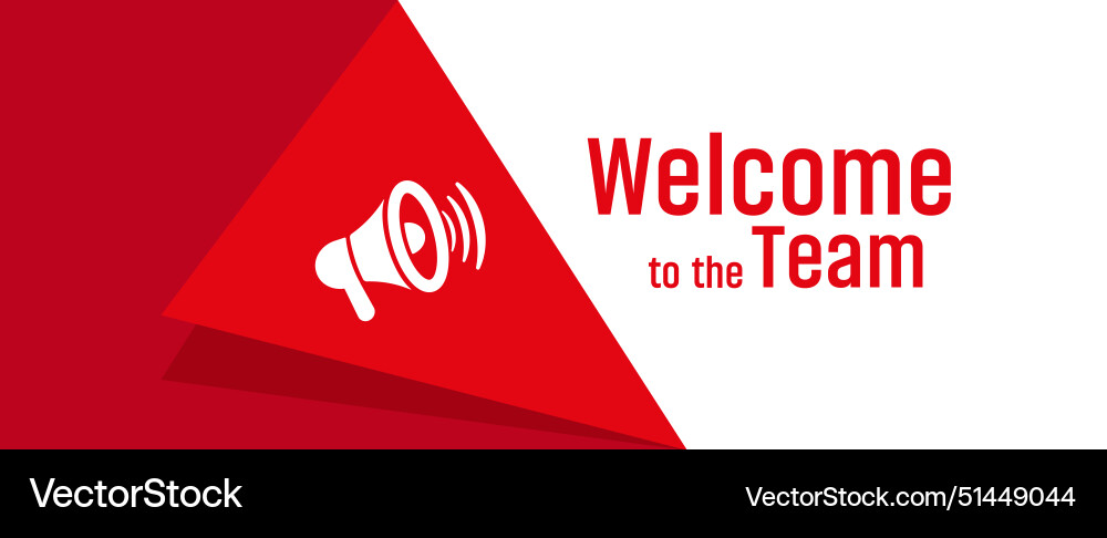 Welcome to the team on white background Royalty Free Vector
