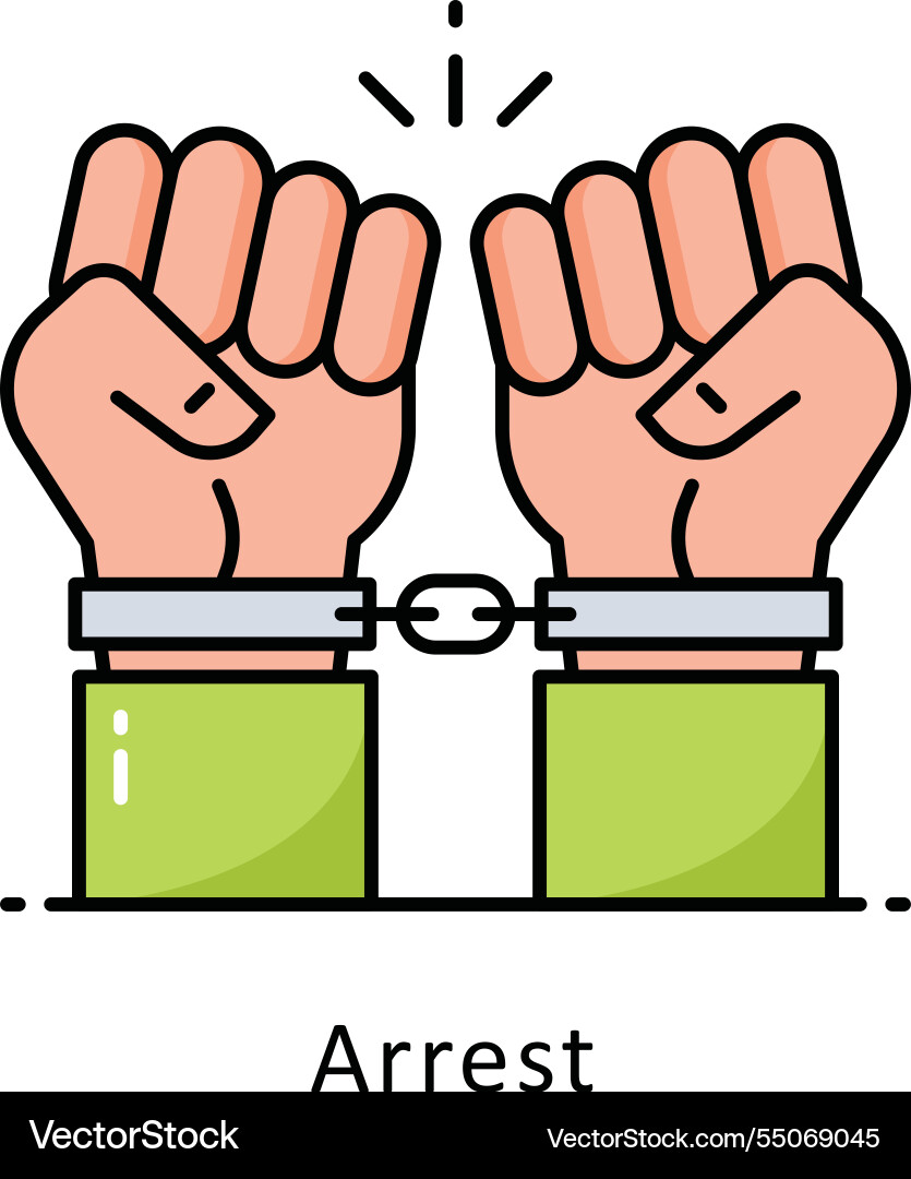 Arrest filled outline Royalty Free Vector Image