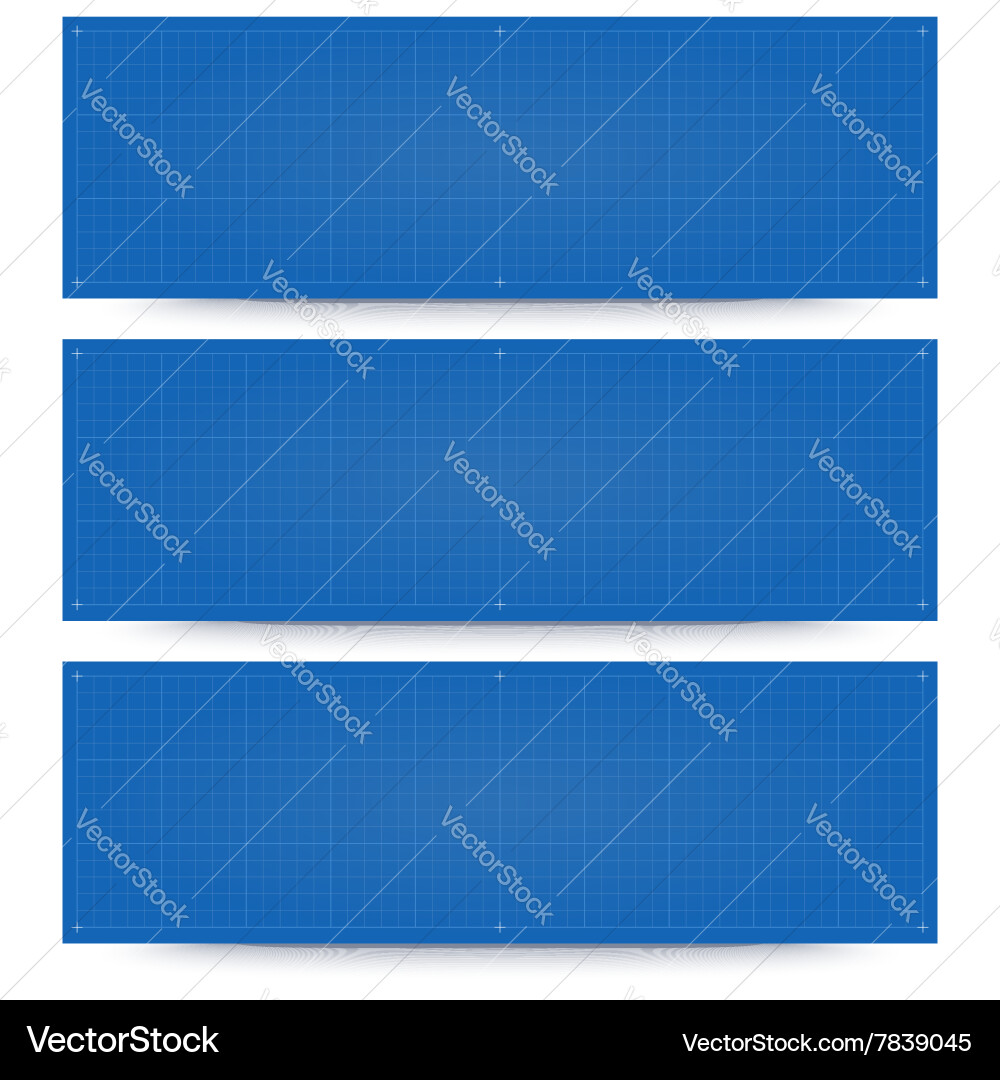 Blueprint Banner Templates Royalty Free Vector Image