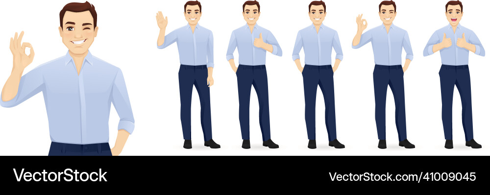 Business man set Royalty Free Vector Image - VectorStock