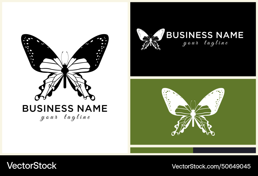 Butterfly line logo template Royalty Free Vector Image