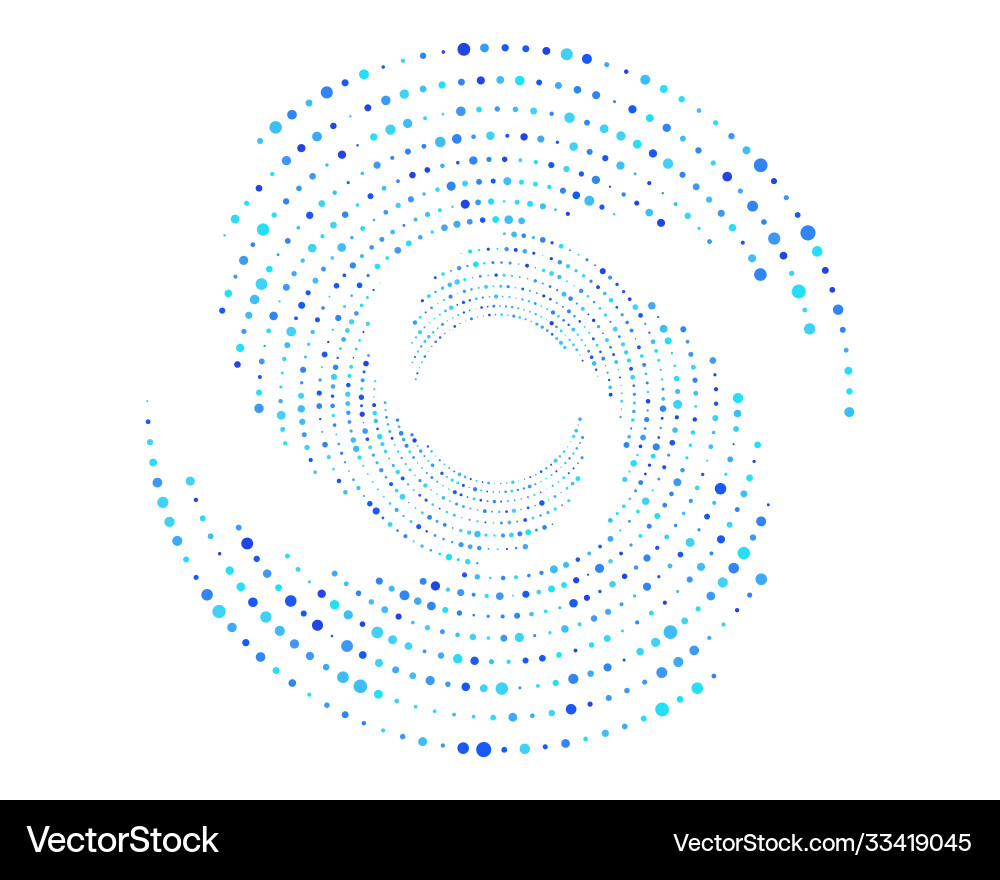 Dotted circle element dots ripple halftone Vector Image