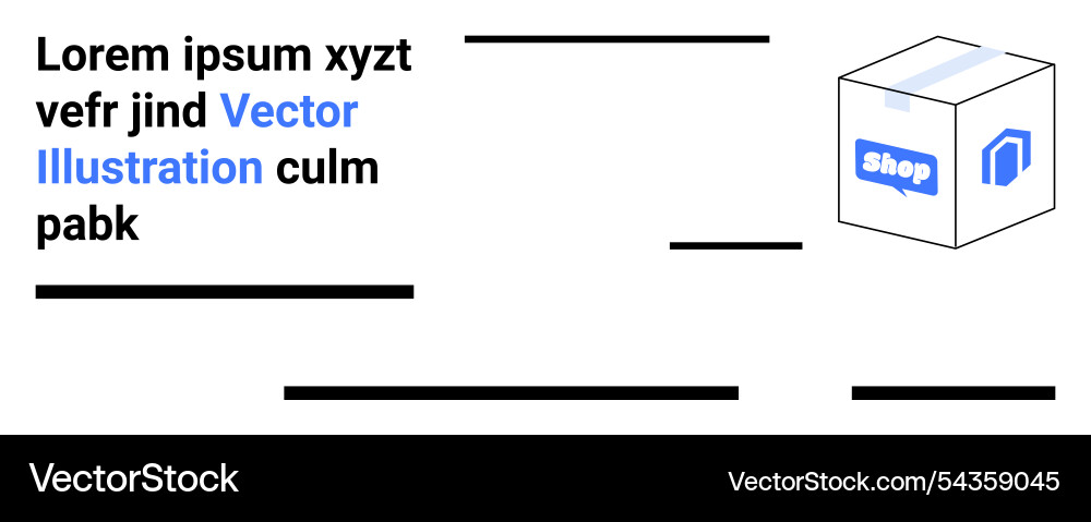 E-commerce parcel with tracking and messaging Vector Image