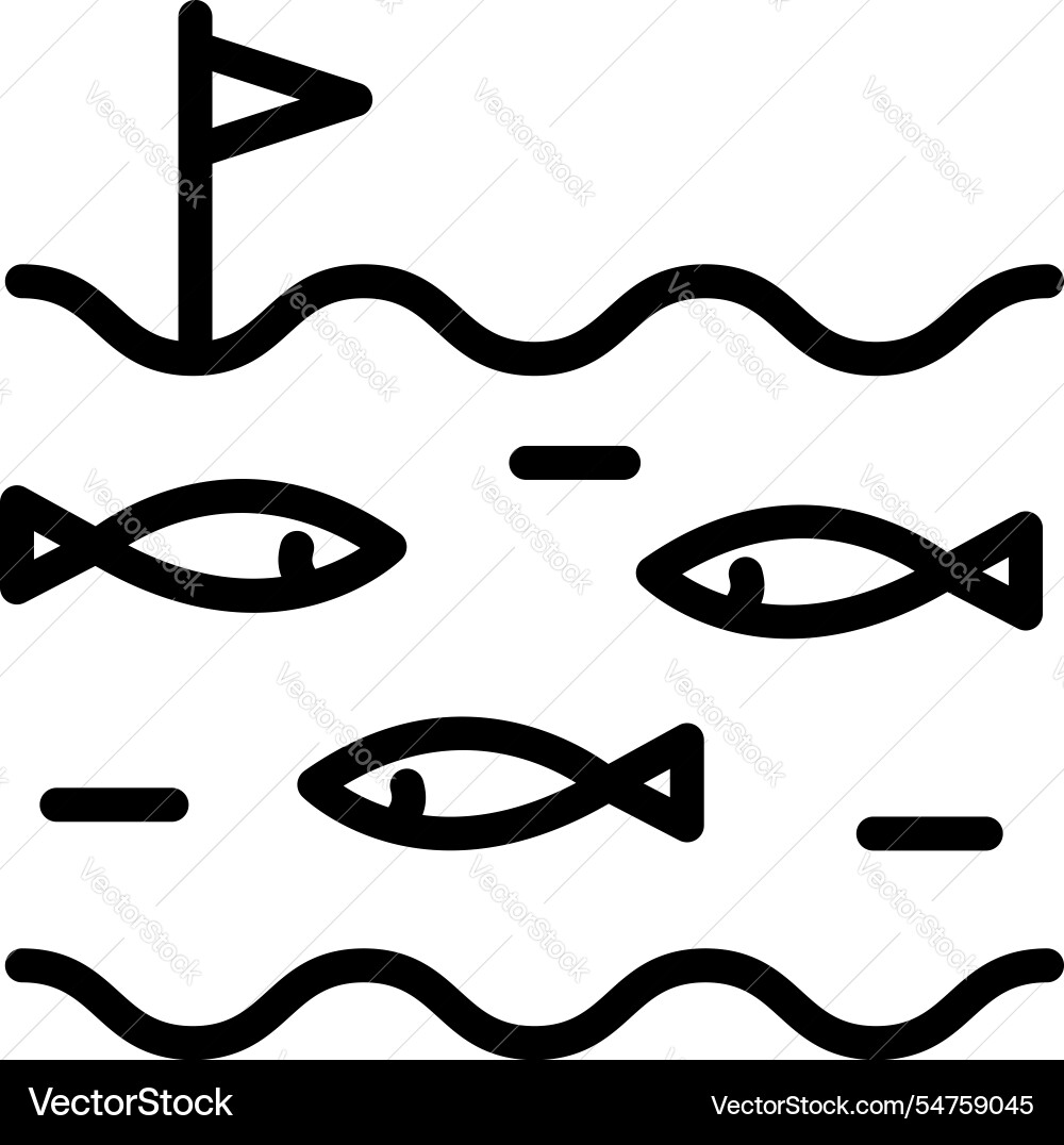 Fishing farm ponds concept line icon Royalty Free Vector