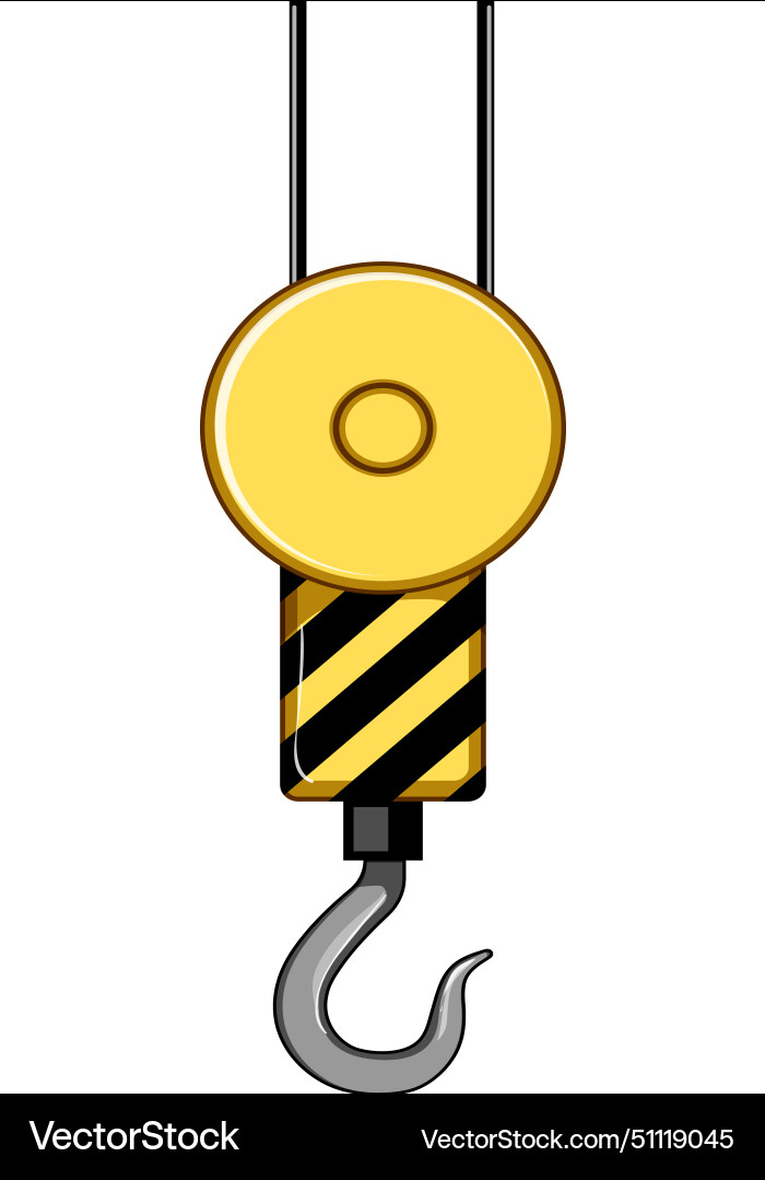 Hoist crane hook cartoon Royalty Free Vector Image