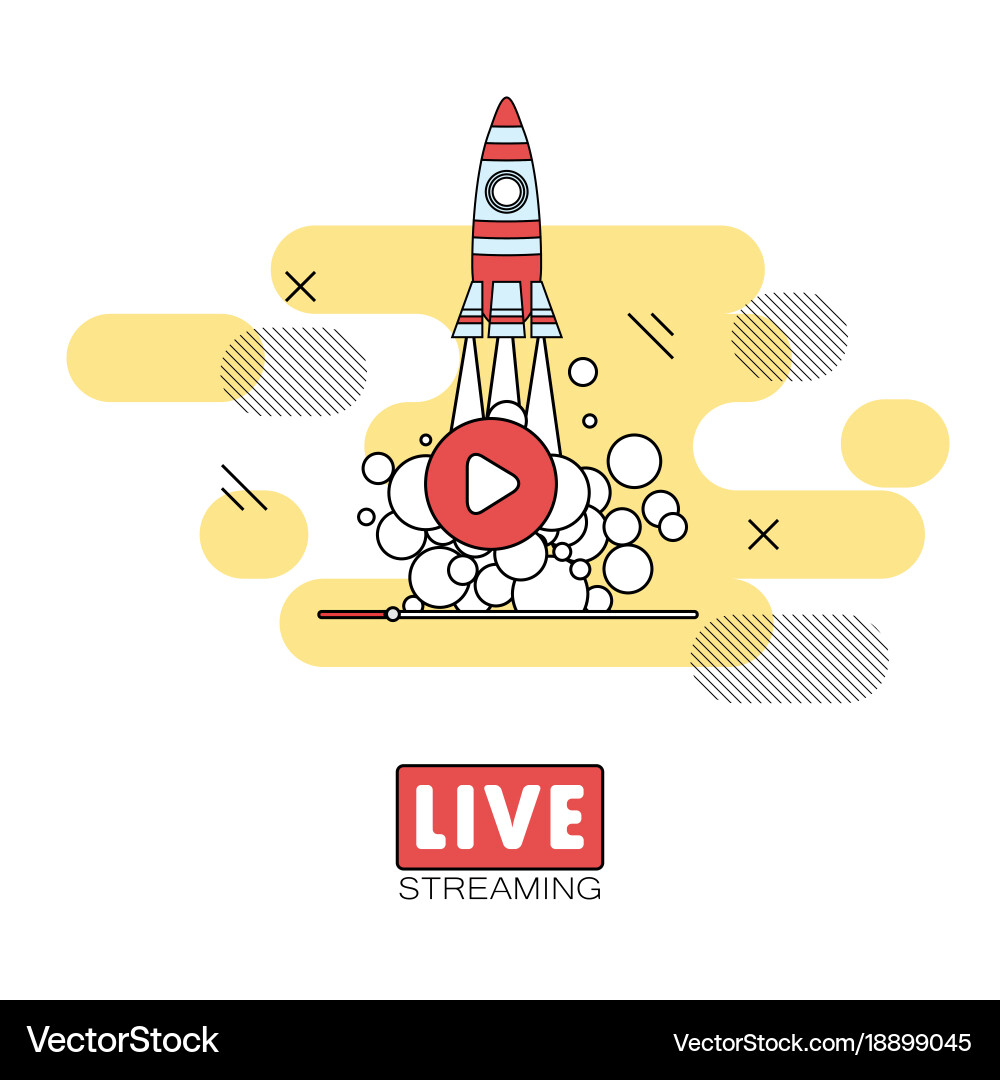 Live streaming concept Royalty Free Vector Image